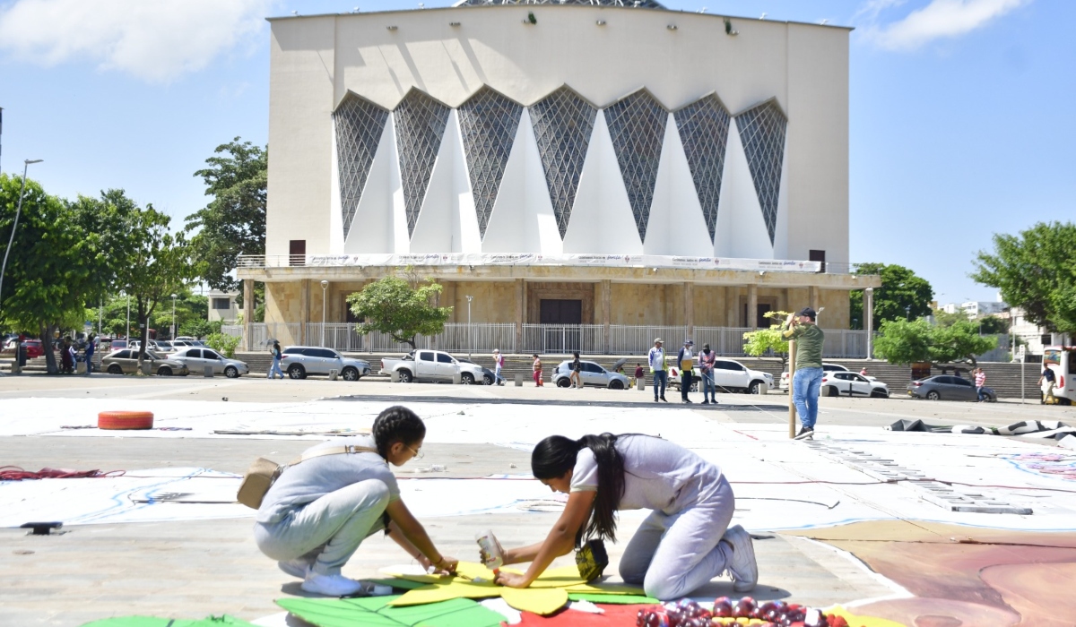 El Atlántico presentó la obra de arte efímero más grande de Latam