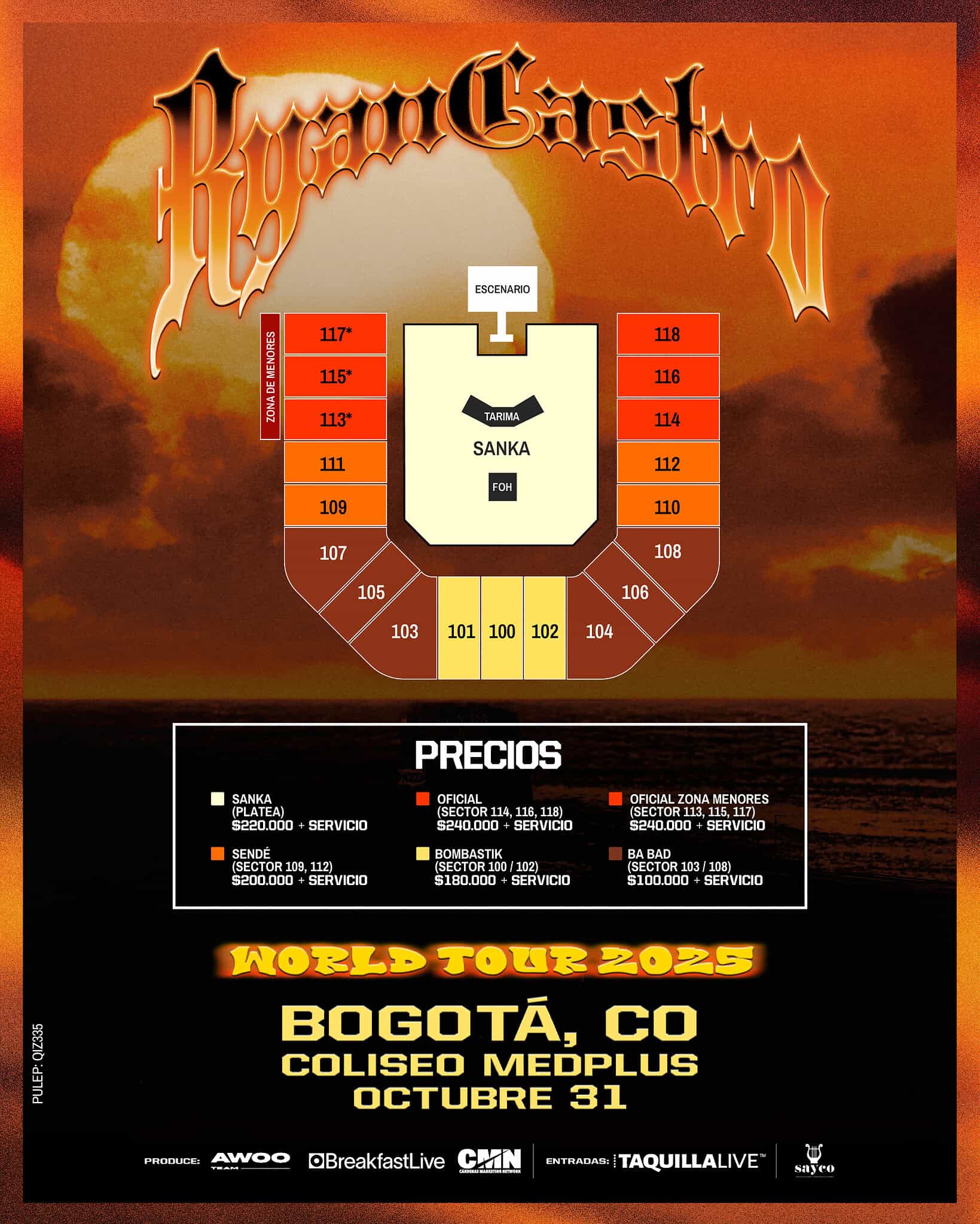 Ryan Castro anunció concierto en Bogotá, el único en Colombia: precios de las boletas