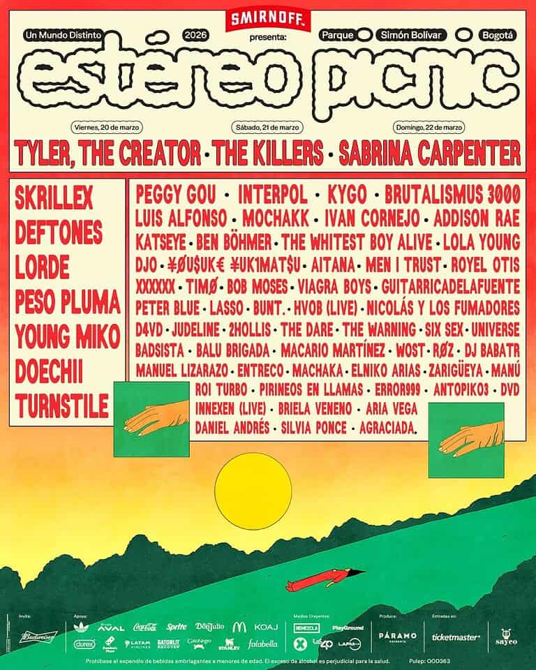 Este es el lineup del Festival Estéreo Picnic 2026: Sabrina Carpenter, Peso Pluma y The Killers ...